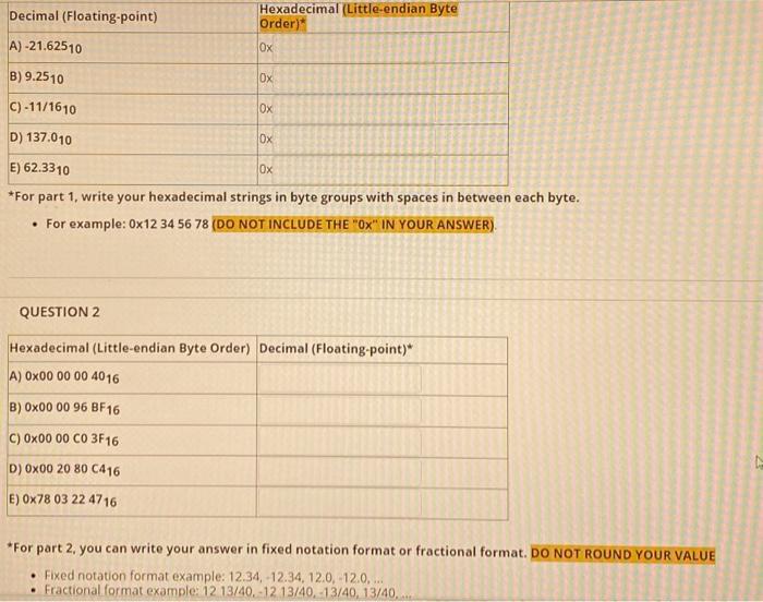 Solved ⋆ For Part 1 Write Your Hexadecimal Strings In Byte