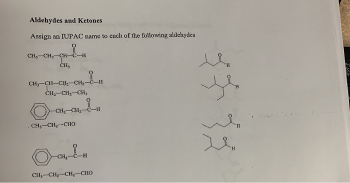 Solved Aldehydes and Ketones Assign an IUPAC name to each of | Chegg.com