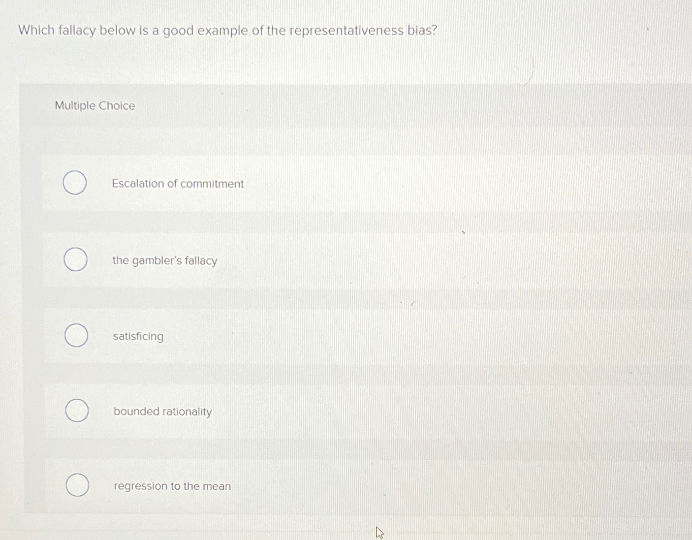 Solved Which fallacy below is a good example of the | Chegg.com