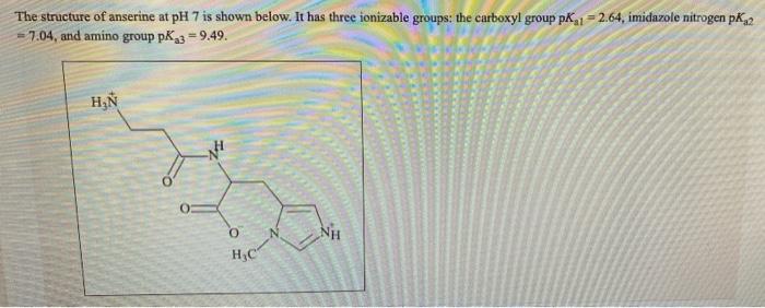Solved The structure of anserine at pH 7 is shown below. It | Chegg.com