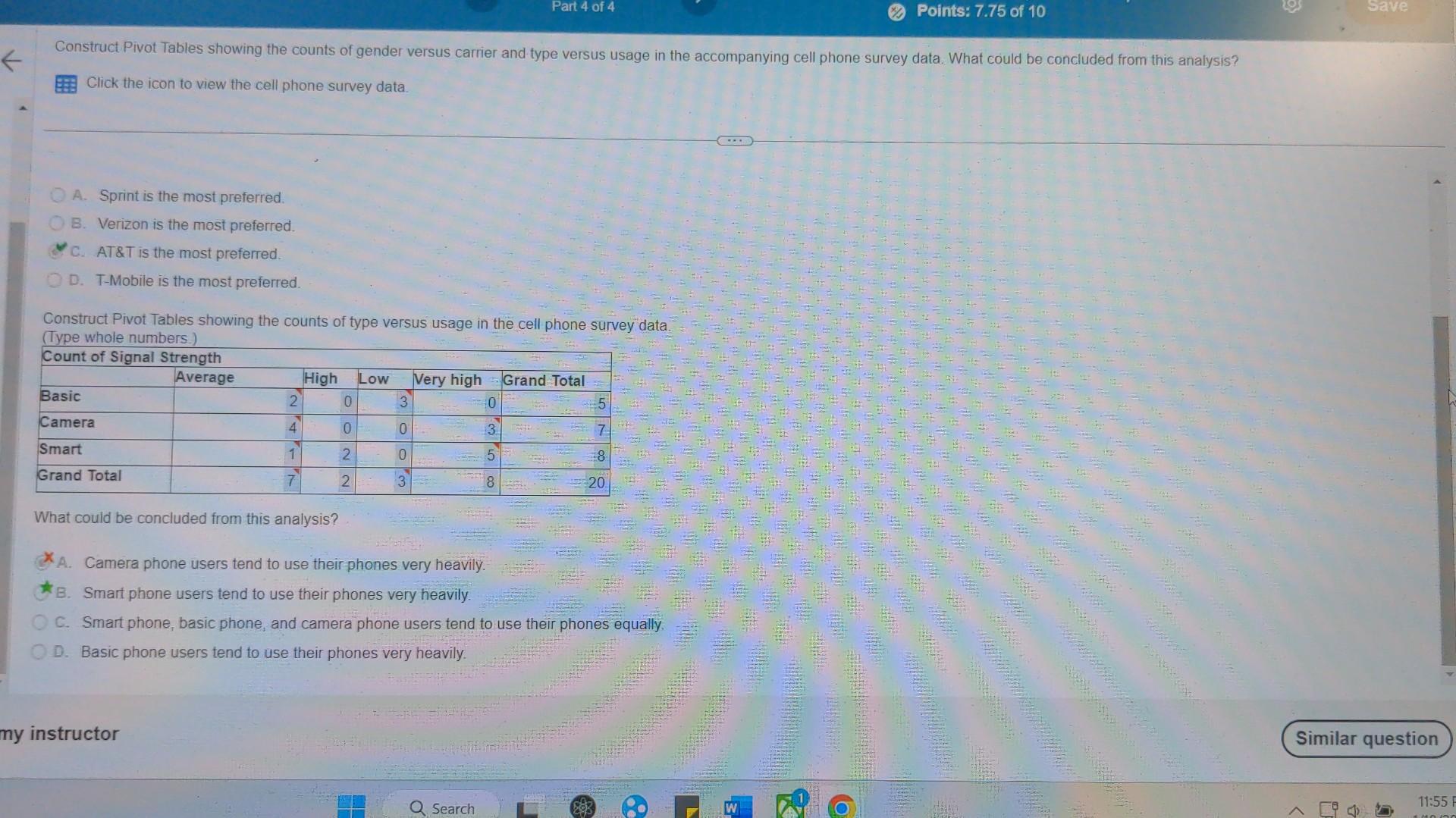 Solved Construct Pivot Tables showing the counts of gender | Chegg.com