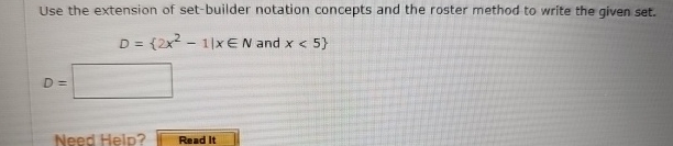 Solved Use the extension of set-builder notation concepts | Chegg.com
