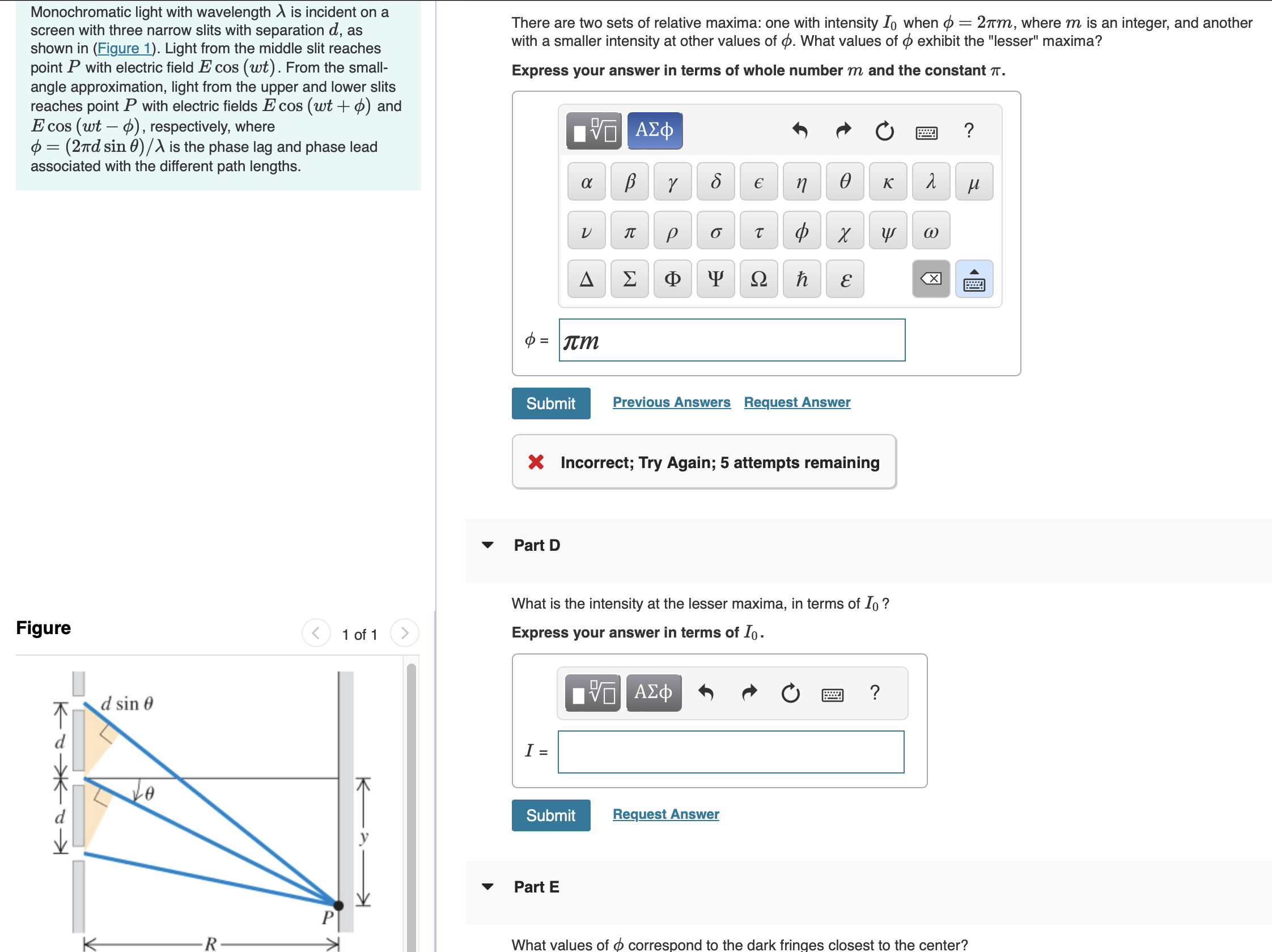 Solved 15. ﻿Monochromatic light from helium-neon laser with | Chegg.com