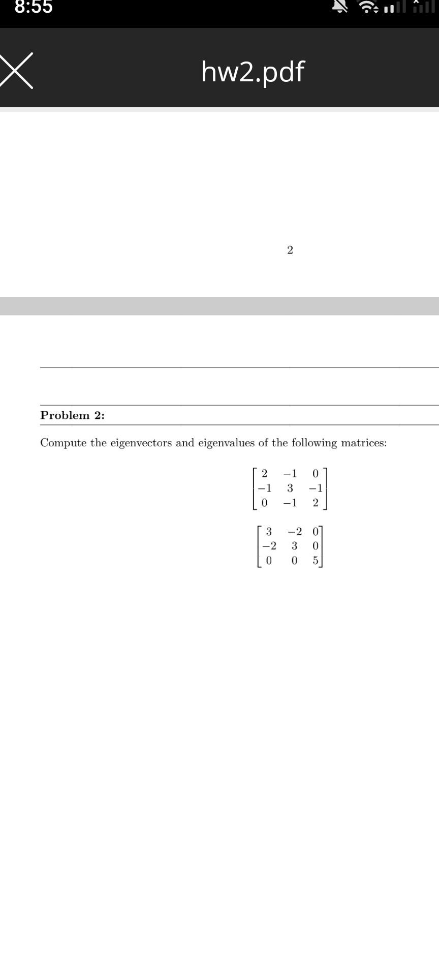 Solved Compute the eigenvectors and eigenvalues of the | Chegg.com