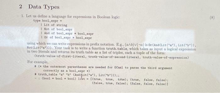Please write the code for this OCaml question. If you | Chegg.com