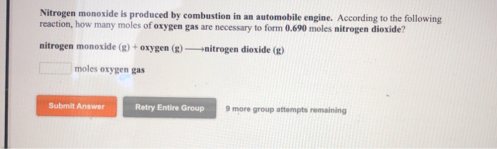 Solved Nitrogen monoxide is produced by combustion in an | Chegg.com
