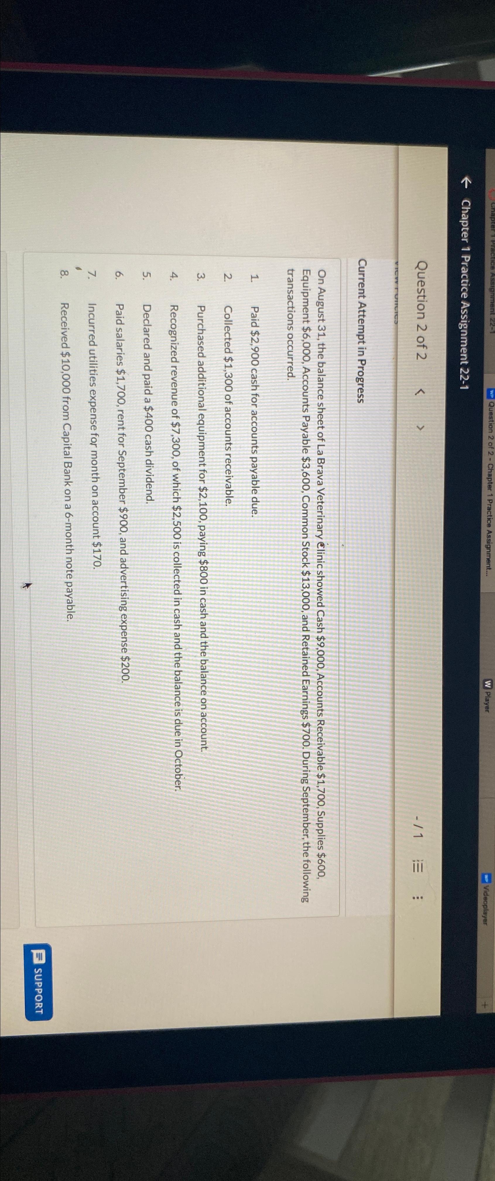 Solved Chapter 1 Practice Assignment 22-1Question 2 of | Chegg.com Solved Chapter 1 Practice Assignment 22-1Question 2 of | Chegg.com