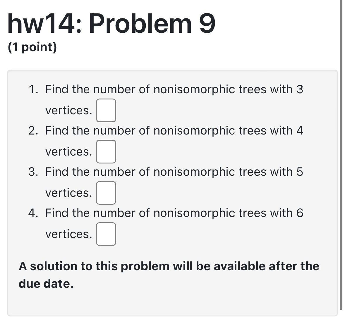 Solved hw14: Problem 9(1 ﻿point)Find the number of | Chegg.com
