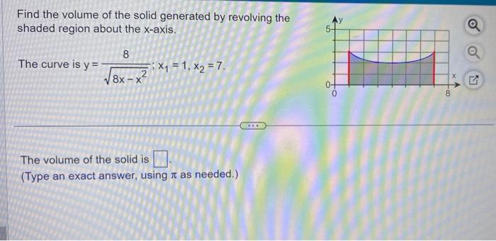 Solved Find the volume of the solid generated by revolving | Chegg.com