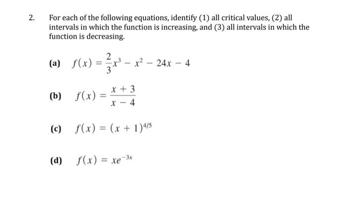 Solved 2. For each of the following equations, identify (1) | Chegg.com
