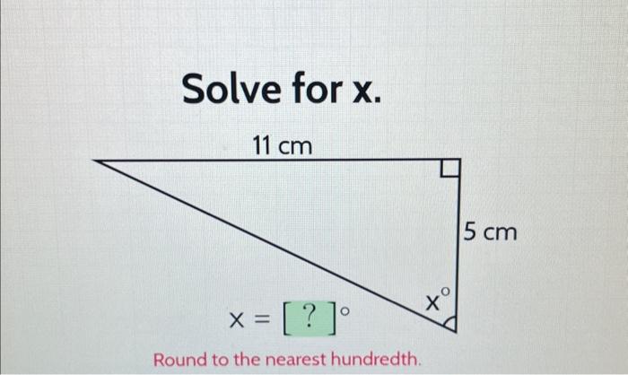 Solved Solve for x. Round to the nearest hundredth | Chegg.com