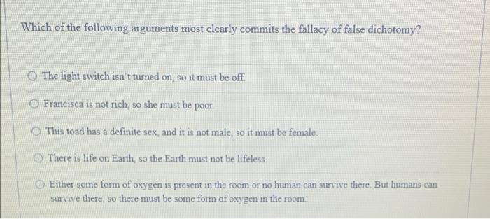 Solved Which fallacy is committed by the following argument? | Chegg.com