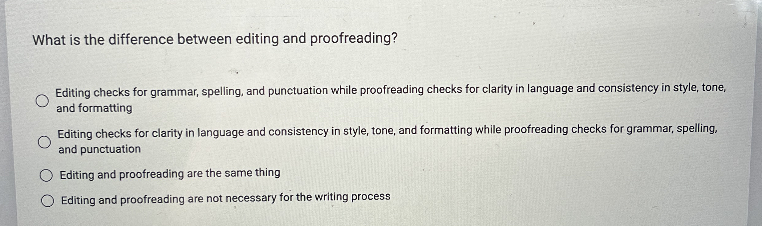 Solved What is the difference between editing and | Chegg.com