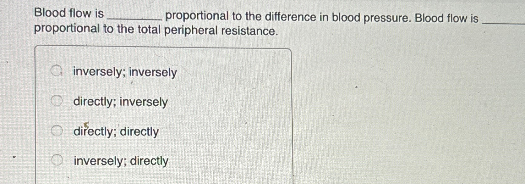 Solved Blood flow is proportional to the difference in blood | Chegg.com