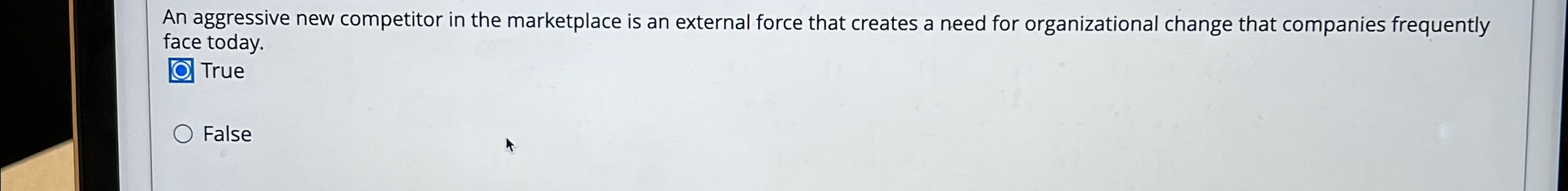 Solved An aggressive new competitor in the marketplace is an | Chegg.com