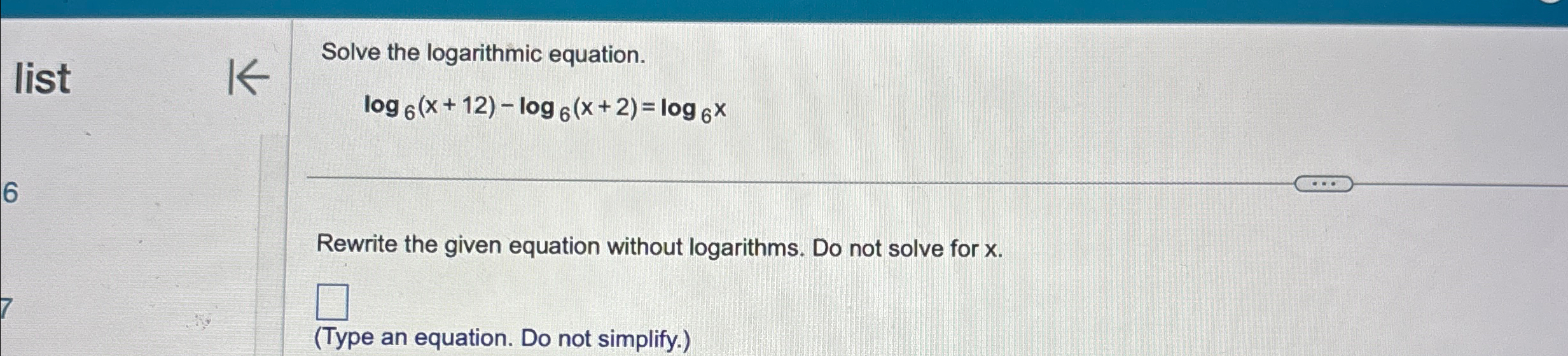 Solved Solve the logarithmic | Chegg.com