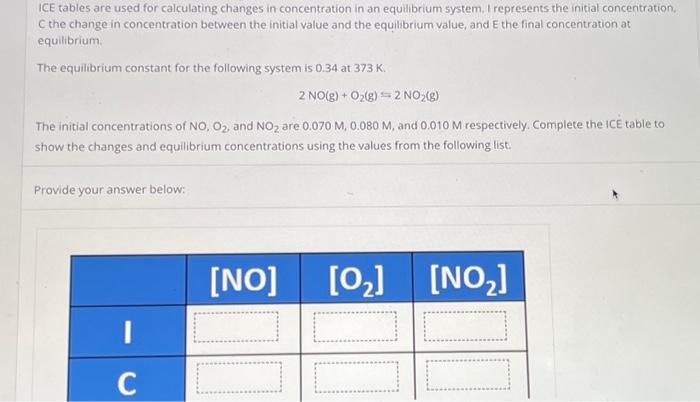 Solved ICE tables are used for calculating changes in | Chegg.com