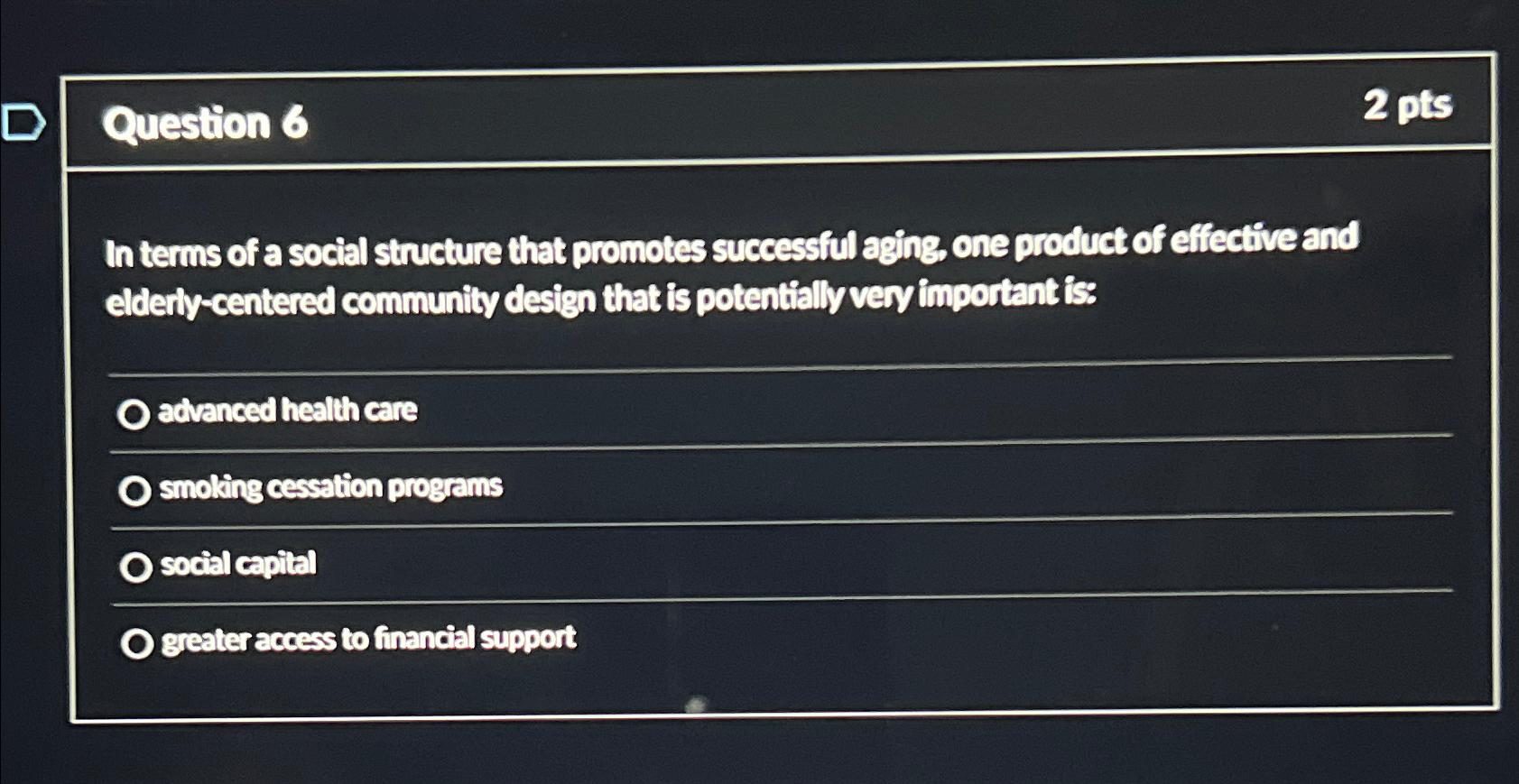 Solved Question 62 ﻿ptsIn terms of a social structure that | Chegg.com