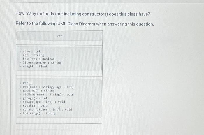 Solved How many methods (not including constructors) does | Chegg.com Solved How many methods (not including constructors) does | Chegg.com