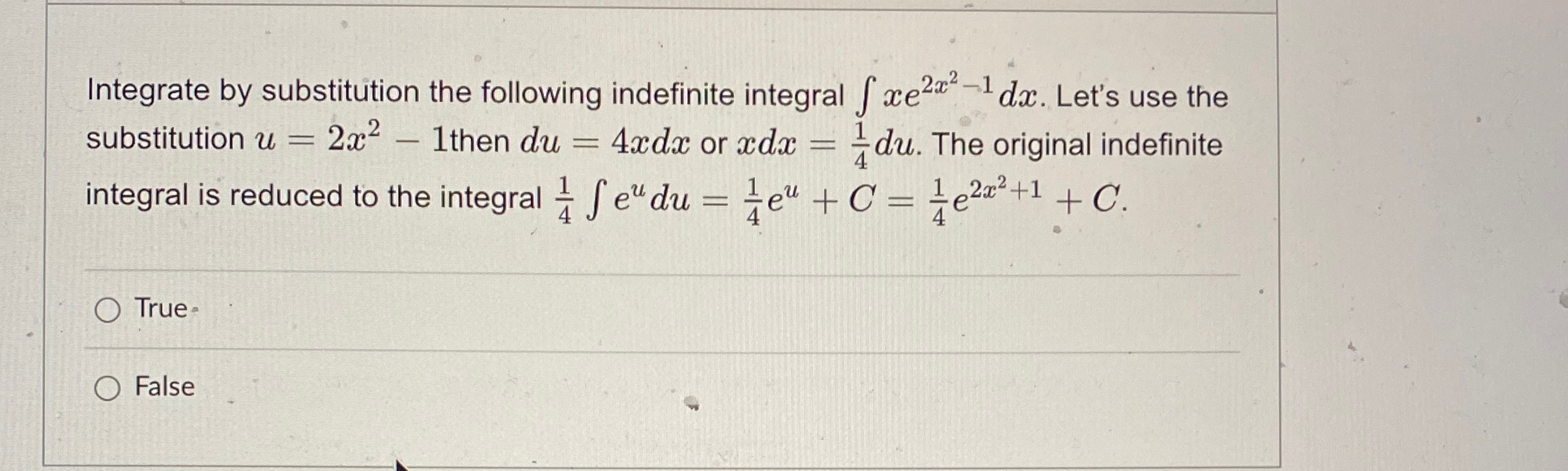 Solved Integrate by substitution the following indefinite | Chegg.com