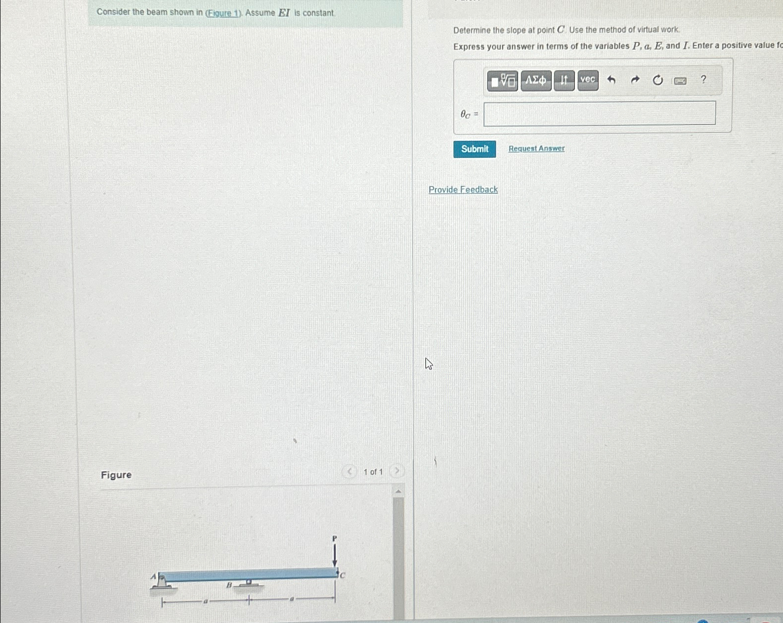 Solved Part AConsider the beam shown in (Eigure 1). ﻿Assume | Chegg.com