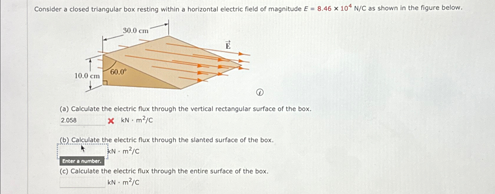Solved Consider a closed triangular box resting within a | Chegg.com