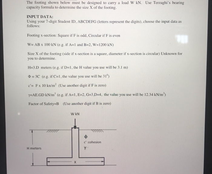 Solved The footing shown below must be designed to carry a | Chegg.com