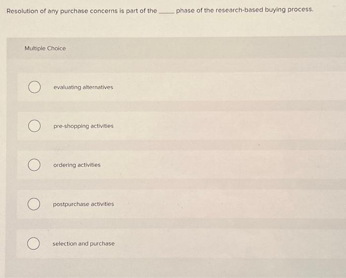 Solved Resolution of any purchase concerns is part of the | Chegg.com