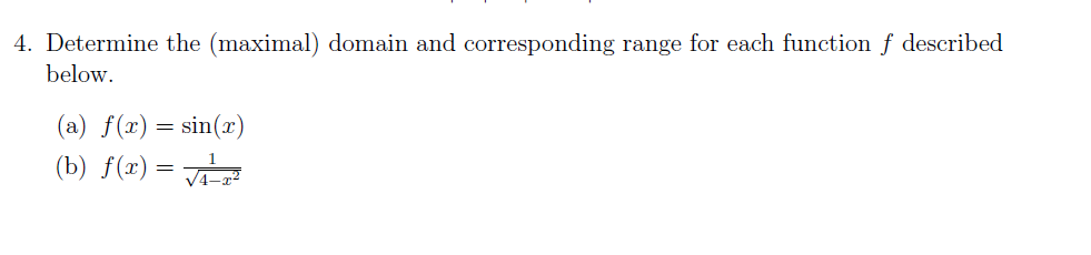 Solved Determine the (maximal) ﻿domain and corresponding | Chegg.com