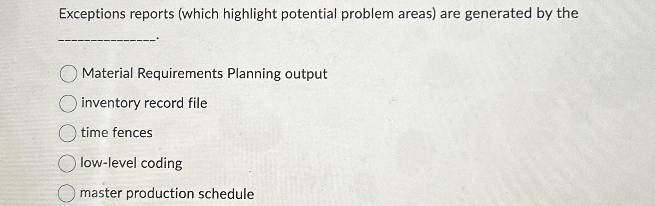 Solved Exceptions reports (which highlight potential problem | Chegg.com