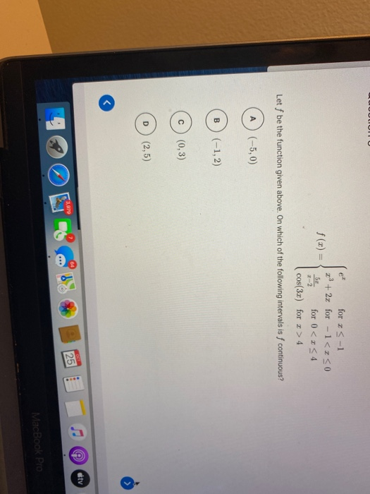 Solved Which of the following functions is not continuous on | Chegg.com