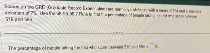Solved Scores on the GRE (Graduate Record Examination) are | Chegg.com