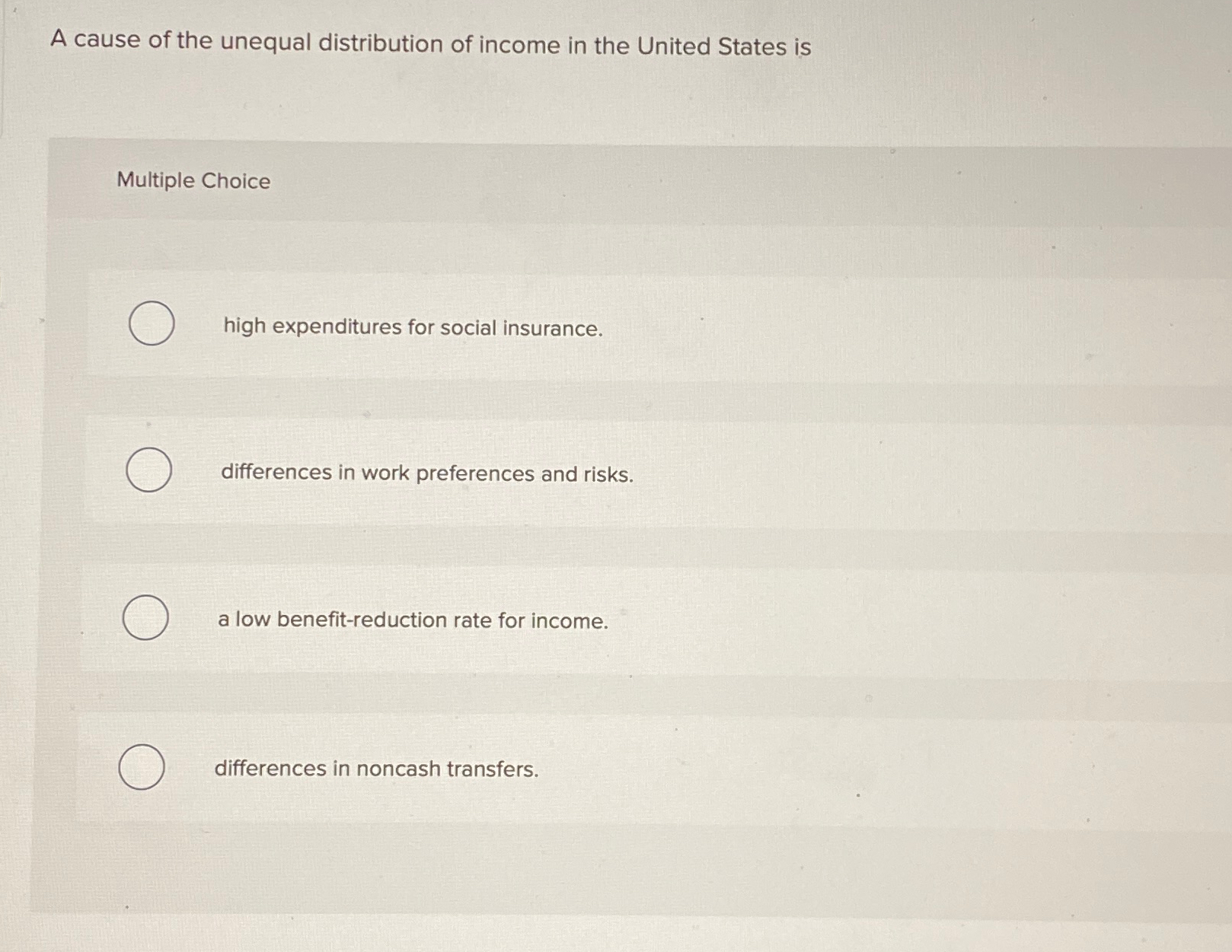 Solved A cause of the unequal distribution of income in the | Chegg.com
