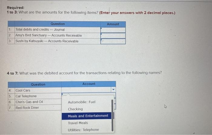 Required: 1 to 3: What are the amounts for the | Chegg.com
