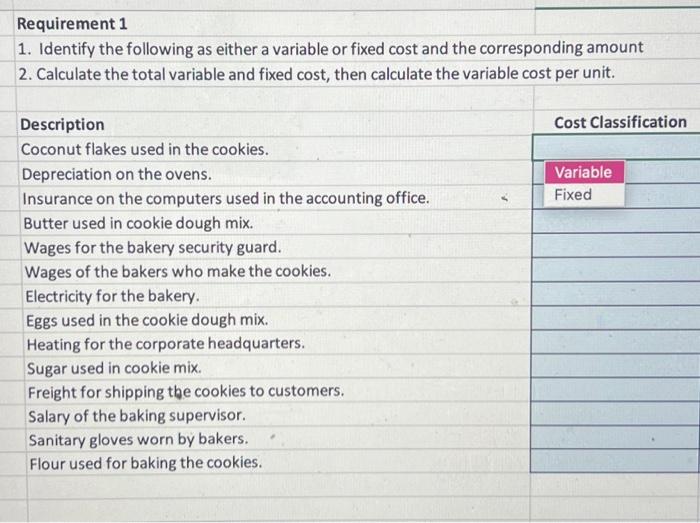 Solved Requirement 1 1. Identify the following as either a | Chegg.com
