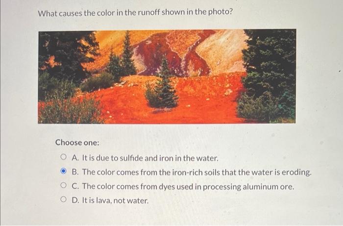 Solved what causes the color in the runoff shown in the | Chegg.com