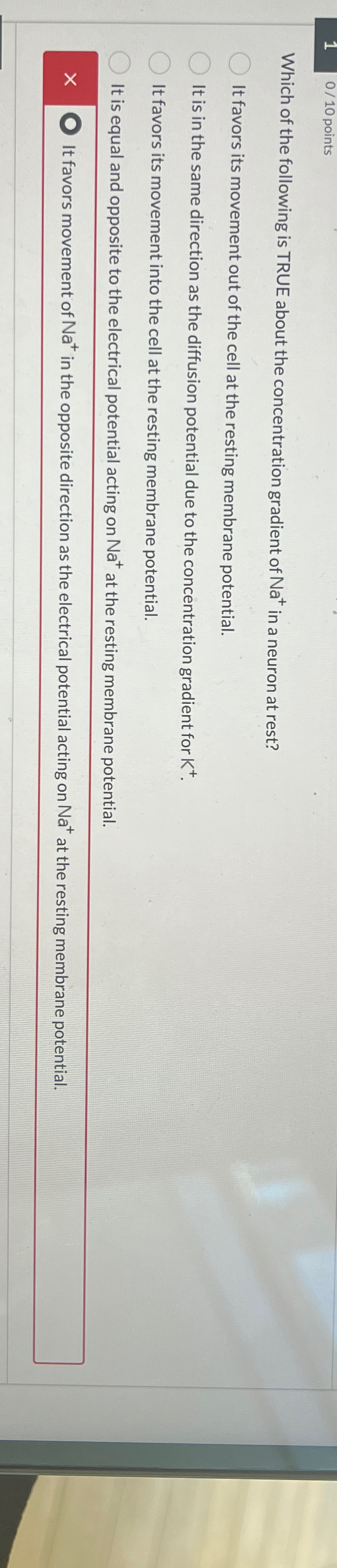 Solved 1010 ﻿pointsWhich of the following is TRUE about the | Chegg.com