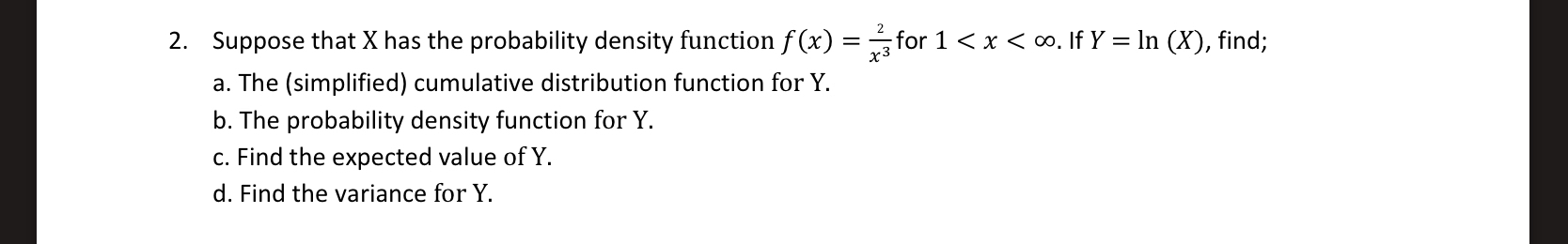 Solved Suppose that x ﻿has the probability density function | Chegg.com