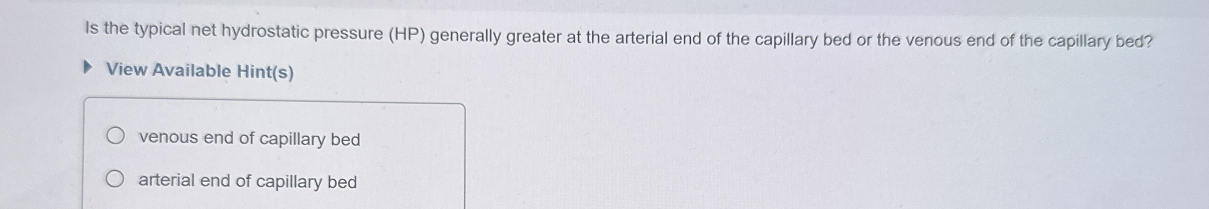 Solved Is the typical net hydrostatic pressure (HP) | Chegg.com