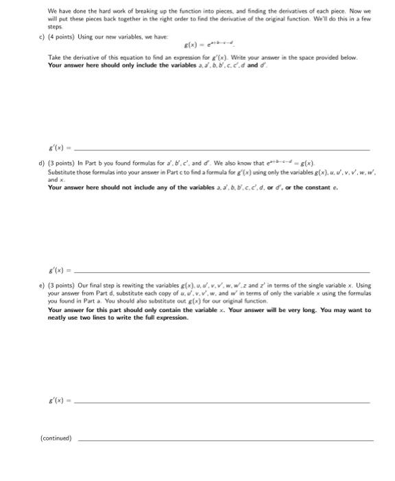 Solved Problem 1: Guided Derivative Calculation (38 points) | Chegg.com