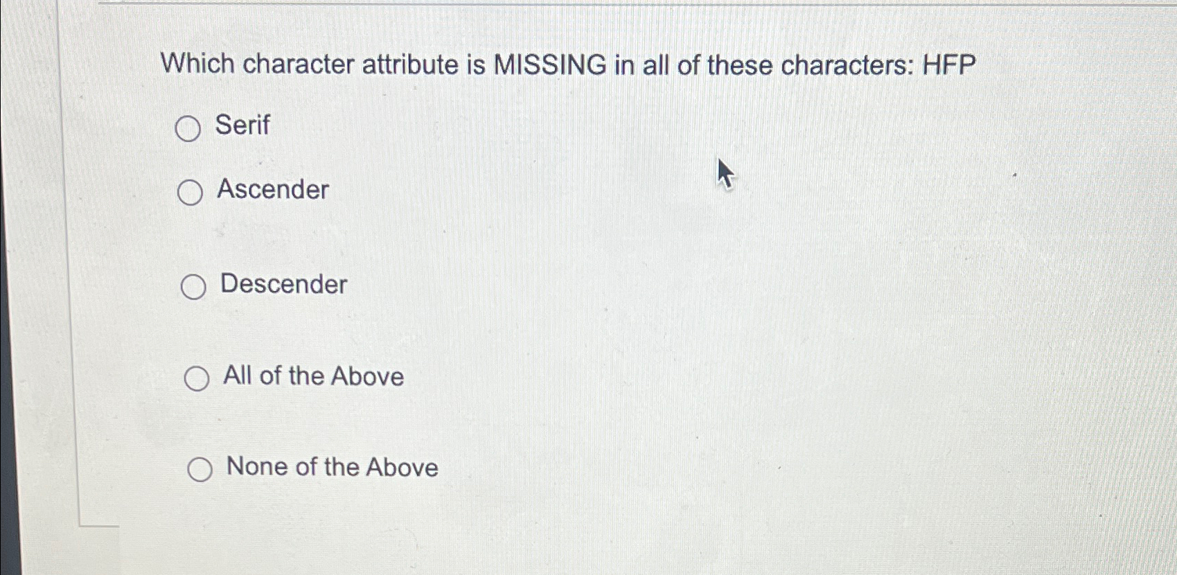 Solved Which character attribute is MISSING in all of these | Chegg.com