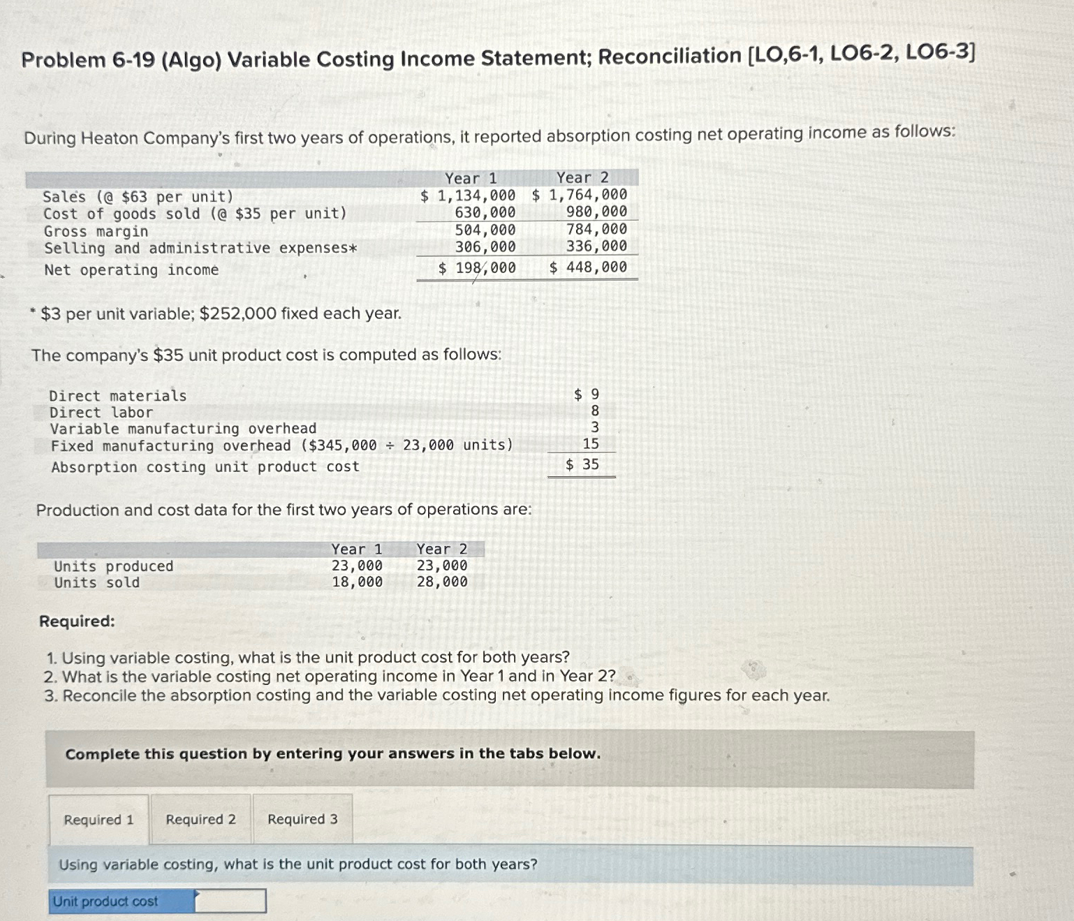 Solved Problem 6-19 (Algo) Variable Costing Income | Chegg.com Solved Problem 6-19 (Algo) Variable Costing Income | Chegg.com