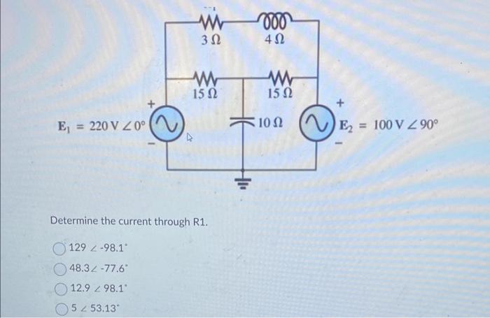 Solved Determine the current through the resistor R1 | Chegg.com