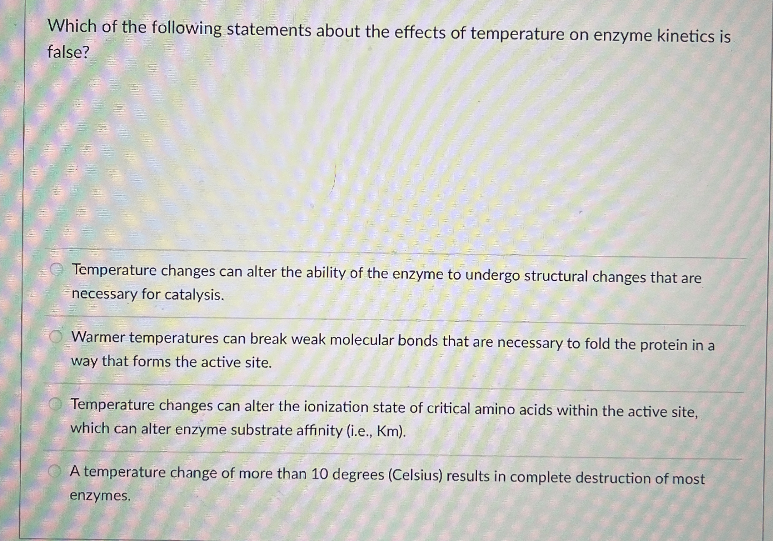Solved Which of the following statements about the effects | Chegg.com