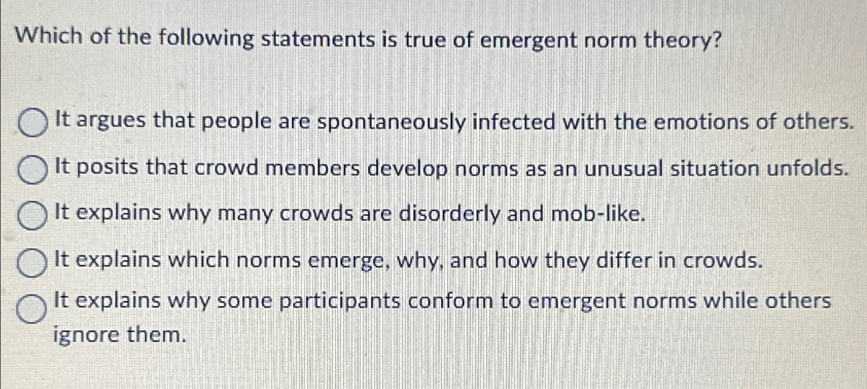 Solved Which of the following statements is true of emergent | Chegg.com
