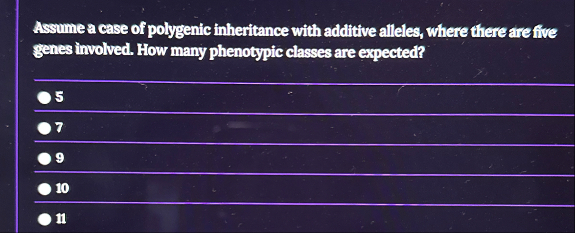 Solved Assume a case of polygenic inheritance with additive | Chegg.com