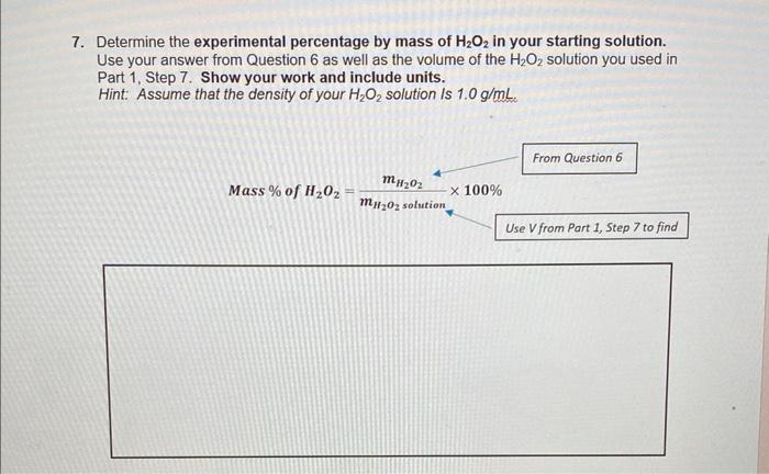 Solved Complete Table 1 with your experimental data for the | Chegg.com