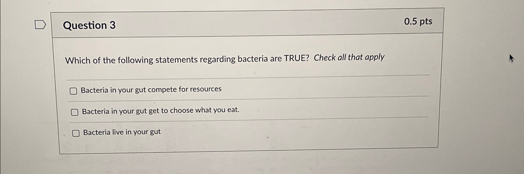 Solved Question 30.5ptsWhich of the following statements | Chegg.com