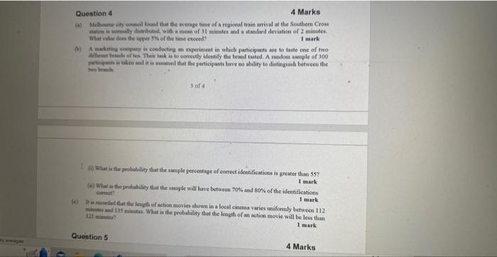 atarisn an nermally diatributed, with a mean of 3f | Chegg.com