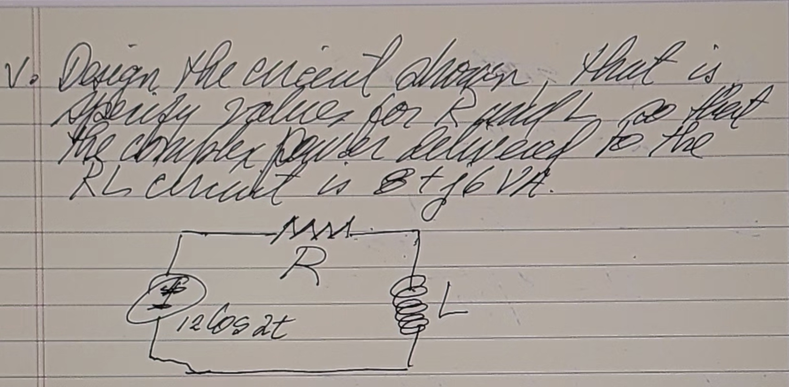 Solved V. ﻿Design the circuit shown that is specify values | Chegg.com